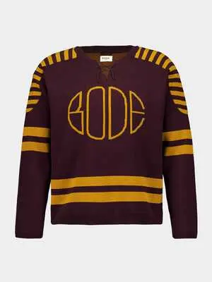 BODE Striped Jacquard Knit Sweater - Brown