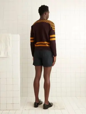 BODE Striped Jacquard Knit Sweater - Brown