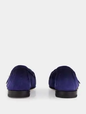 Santoni Suede Double-buckled Moccasins
