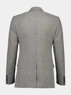 Dolce & Gabbana Double-breasted Houndstooth Wool Jacket