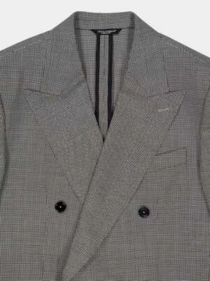 Dolce & Gabbana Double-breasted Houndstooth Wool Jacket