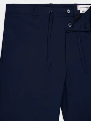 Alexander McQueen Drawstring-waist Cotton Trousers - Blue