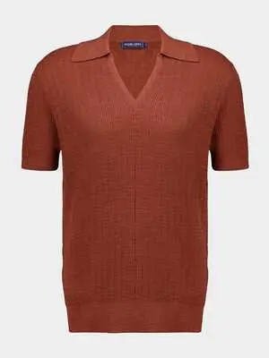 Frescobol Carioca V-neck Joaquim Cotton Polo Shirt