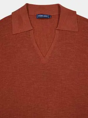 Frescobol Carioca V-neck Joaquim Cotton Polo Shirt