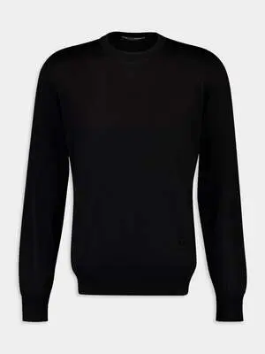 Dolce & Gabbana Silk Crewneck Pullover - Black