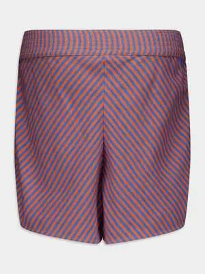 PAULA X Marrakshi Life Striped Cotton Shorts - Blue
