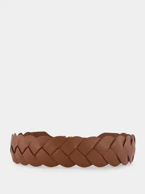 Altuzarra Skinny Braided Belt - Brown
