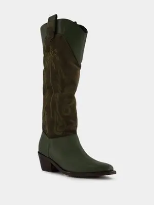 Johanna Ortiz Edge Of The World Leather Boots - Green