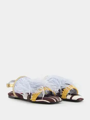 La DoubleJ Feather Sandals - Multicolour