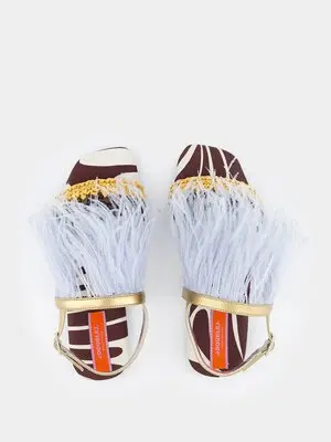 La DoubleJ Feather Sandals - Multicolour