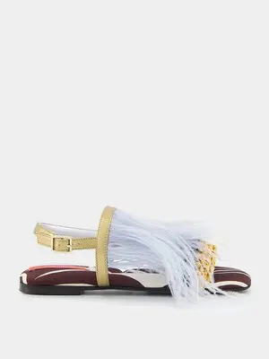 La DoubleJ Feather Sandals - Multicolour