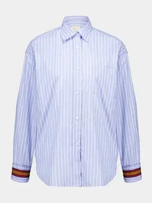 PAULA Striped Oversized Relaxed Fit Shirt - Orange