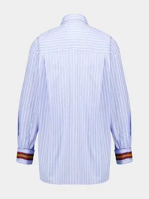 PAULA Striped Oversized Relaxed Fit Shirt - Orange