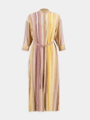 Zeus+dione Striped Silk Midi Caftan Multicolour