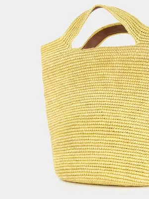 SENSI STUDIO Tall Toquilla Straw Tote Bag - Beige