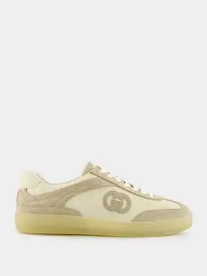 Gucci Oatmeal Suede G75 Sneakers - Beige
