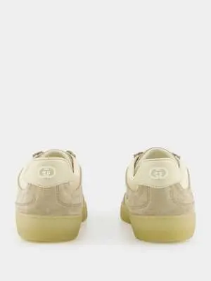 Gucci Oatmeal Suede G75 Sneakers - Beige