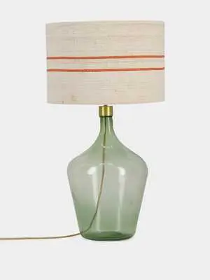 PAULA LIVING Linen Lampshade With Stripes - Multicolour