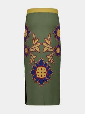 PAULA Jacquard Pencil Skirt - Multicolour