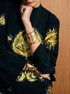 PAULA Lava Organic Textured Brass Cuff