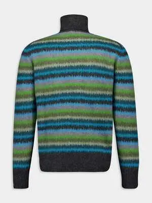 PIACENZA CASHMERE 1733 Striped Cashmere Turtleneck Sweater