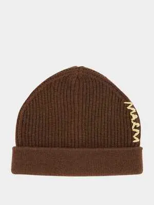 Marni Virgin Wool Beanie - Brown