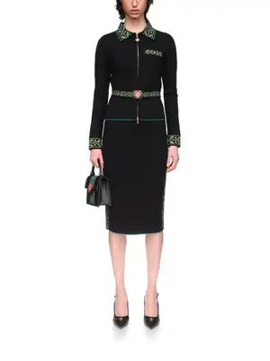 Casablanca Laurel Knit Merino Wool Skirt