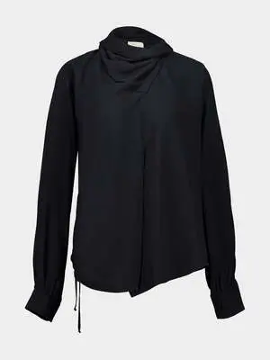 PAULA Narcissus Wrap Top With Tie Neck