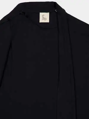 PAULA Narcissus Wrap Top With Tie Neck