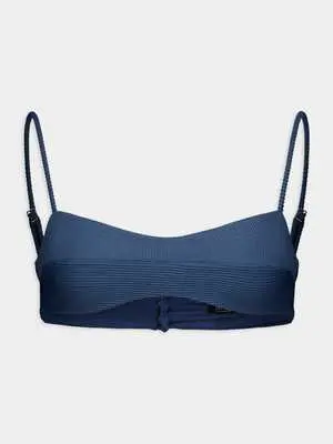 HAIGHT. Agatha Ribbed Bikini Top - Blue