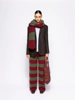 PAULA Mira Striped Knitted Wide-leg Pants - Multicolour
