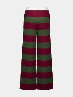 PAULA Mira Striped Knitted Wide-leg Pants - Multicolour