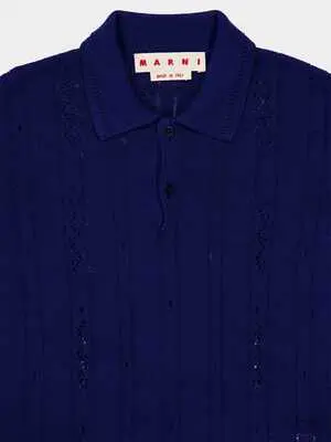Marni Bluette Knit Cotton Polo Shirt