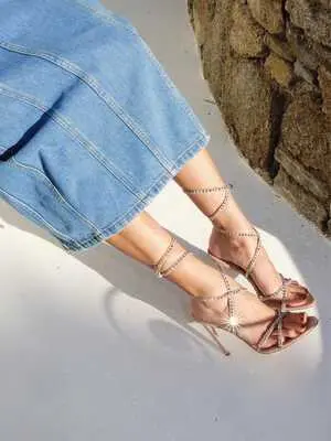 Paris Texas Holly Zoe 105mm Leather Sandals - Pink