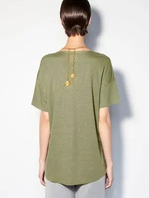 PAULA Linen V-neck T-shirt - White