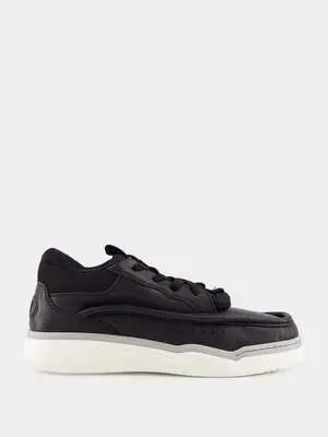 Valentino Garavani Calfskin Leather Mid-top Sneakers - Black