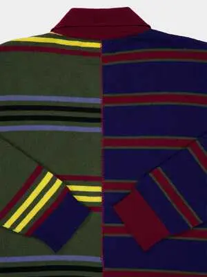 PAULA Magdalene Striped Embroidered Knitted Top