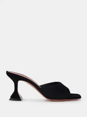 Amina Muaddi Lupita 70mm Leather Mules - Black