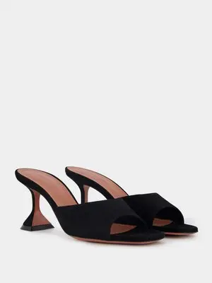 Amina Muaddi Lupita 70mm Leather Mules - Black