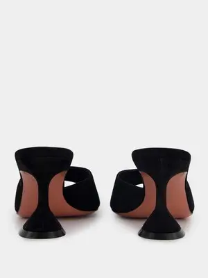 Amina Muaddi Lupita 70mm Leather Mules - Black