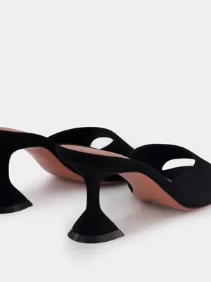 Amina Muaddi Lupita 70mm Leather Mules - Black