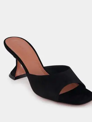 Amina Muaddi Lupita 70mm Leather Mules - Black