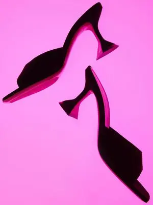 Amina Muaddi Lupita 70mm Leather Mules - Black