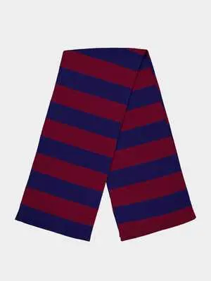 PAULA Lucca Cabernet And Blue Stripes Knitted Scarf Multicolour