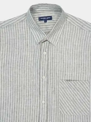 Frescobol Carioca Dark Olive Telles Linen Shirt - Green