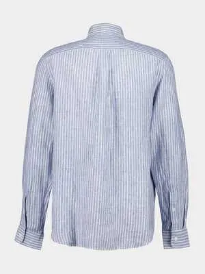 Frescobol Carioca Navy Telles Linen Shirt - Blue