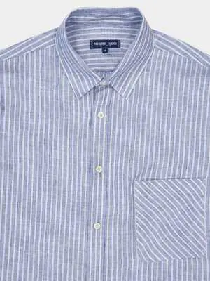 Frescobol Carioca Navy Telles Linen Shirt - Blue