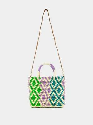 SENSI STUDIO Canasta Patterned Medium Handbag - Multicolour