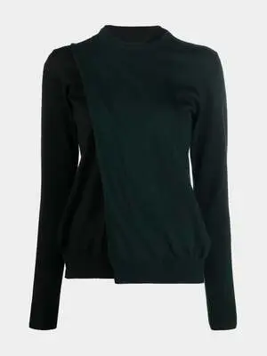 Colville Long-sleeve Wool Knitted Top - Black