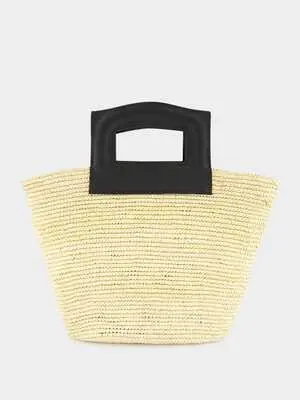 SENSI STUDIO Medium Oval Basket Bag - Beige